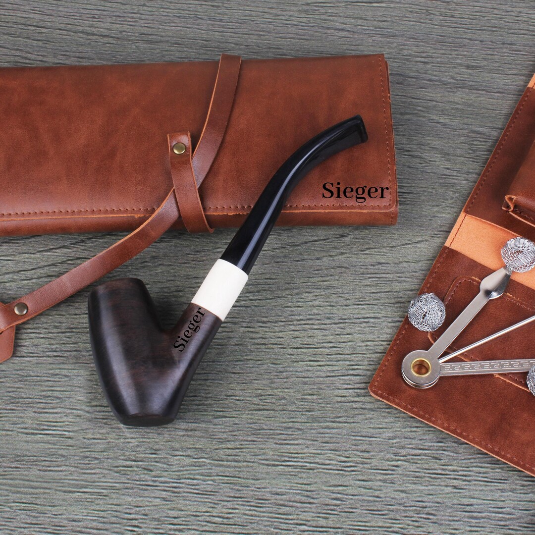 Custom Wooden Tobacco Pipe With Accessories, Personalized Groomsmen ...