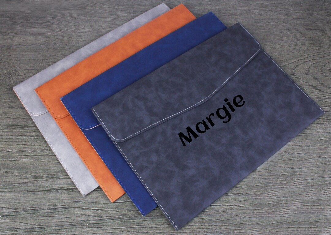 Personalized Leather A4 Folder With Custom Name - Engraved Document ...