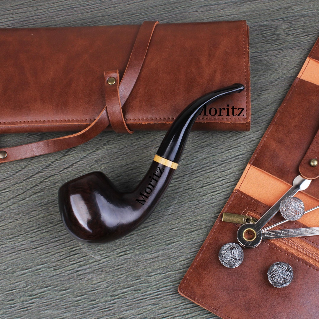 Personalized Wooden Tobacco Pipe With Accessories | Custom Engraved ...