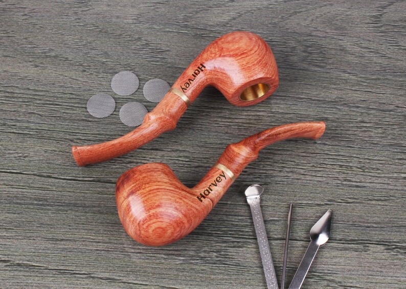 Personalized Wooden Tobacco Pipe, Custom Engrave Gift for Father's Day ...