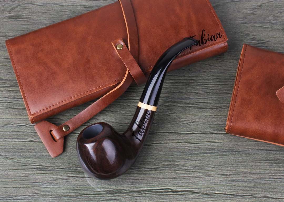 Custom Engraved Wooden Tobacco Pipe Set, Gift Package With Smoking ...