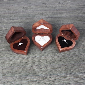 Custom Engraved Heart-shaped Walnut Ring Box – Personalized Proposal ...
