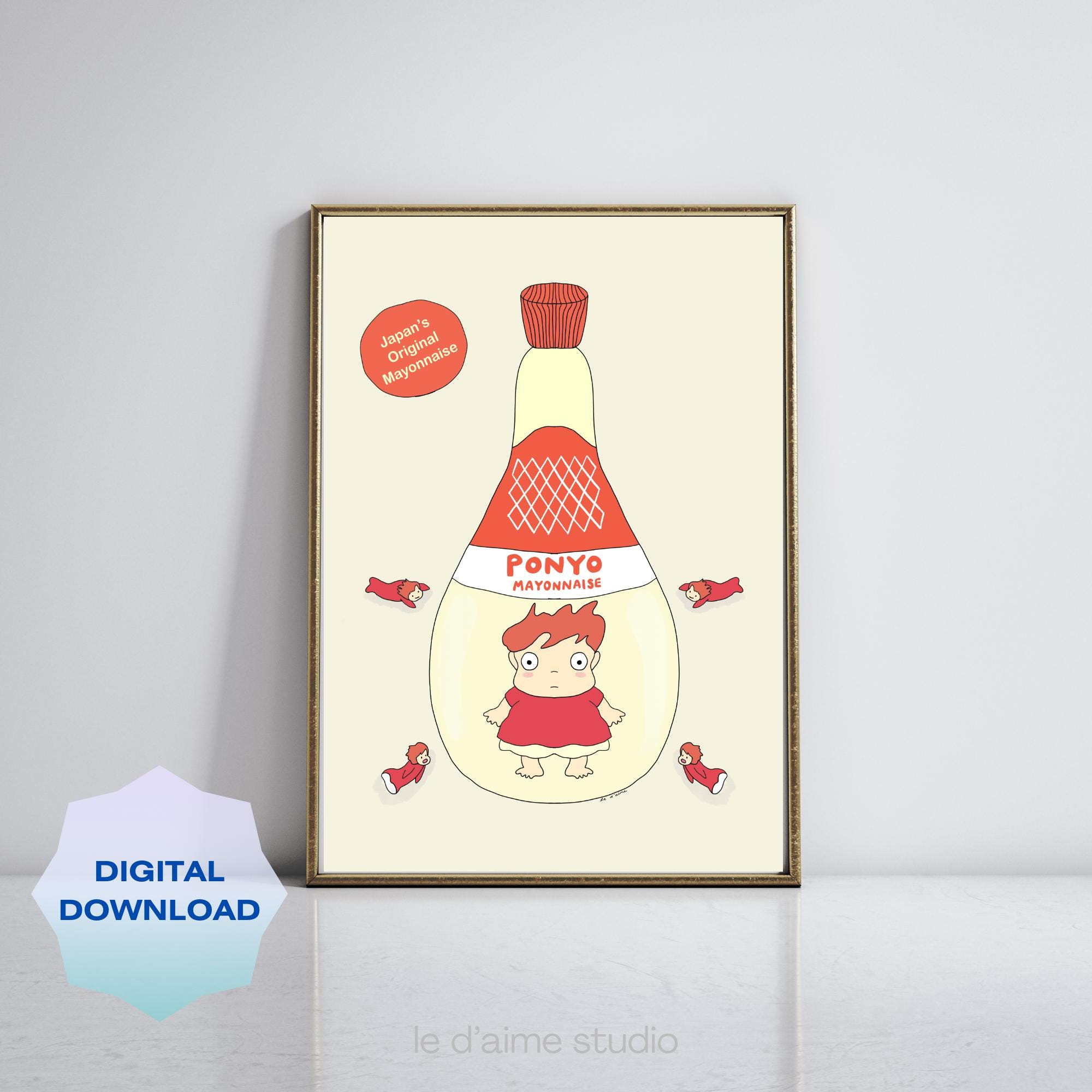 Kewpie Ponyo Mayonnaise Bottle Pop Digital Art Print| Instant Download ...