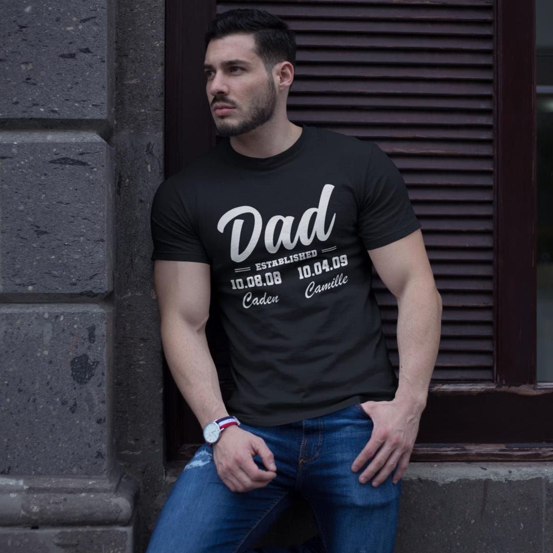 Dad Established With Custom Names and Birthdays - Etsy
