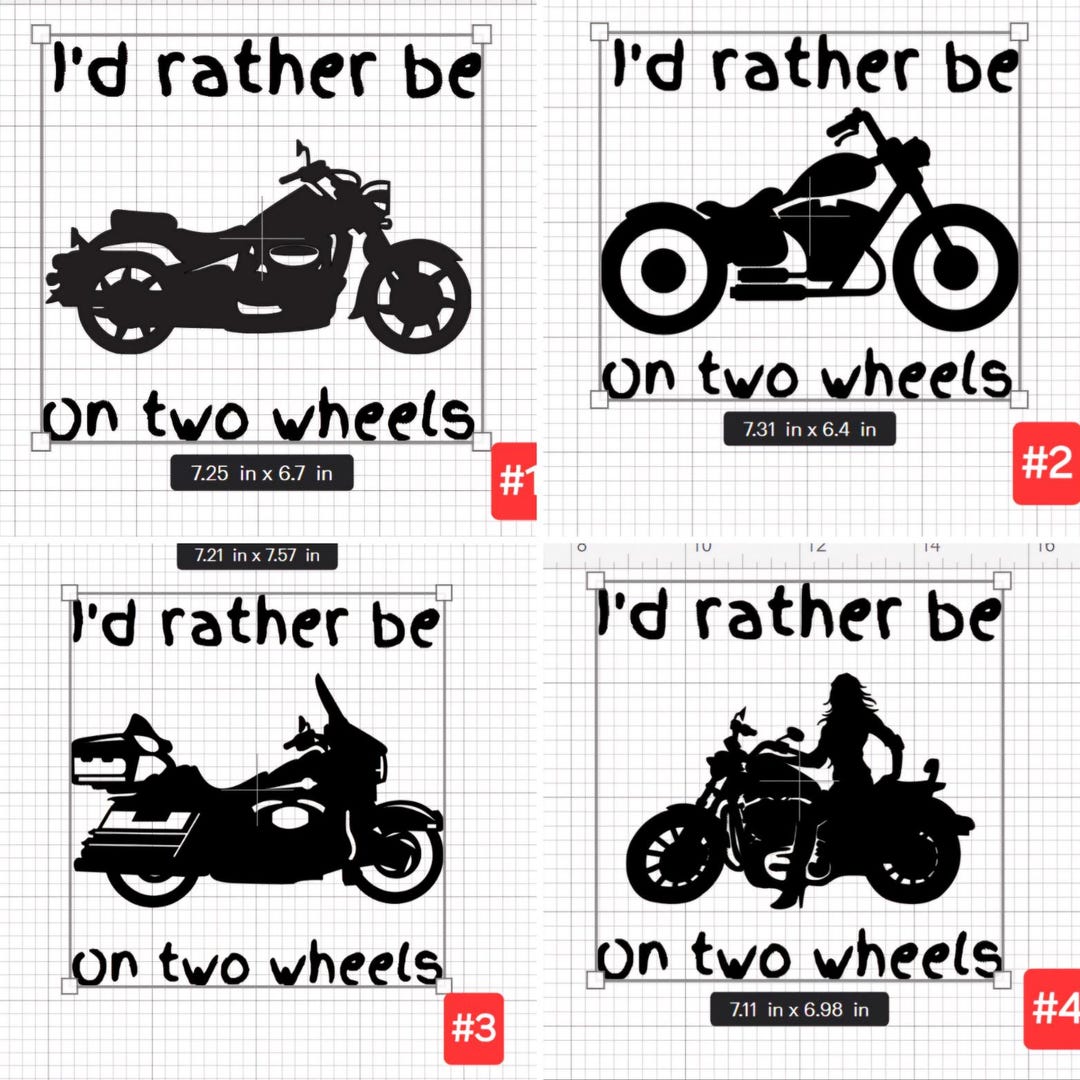 WHITE Vinyl Sticker, Car Window Decal. "i'd Rather Be on Two Wheels ...