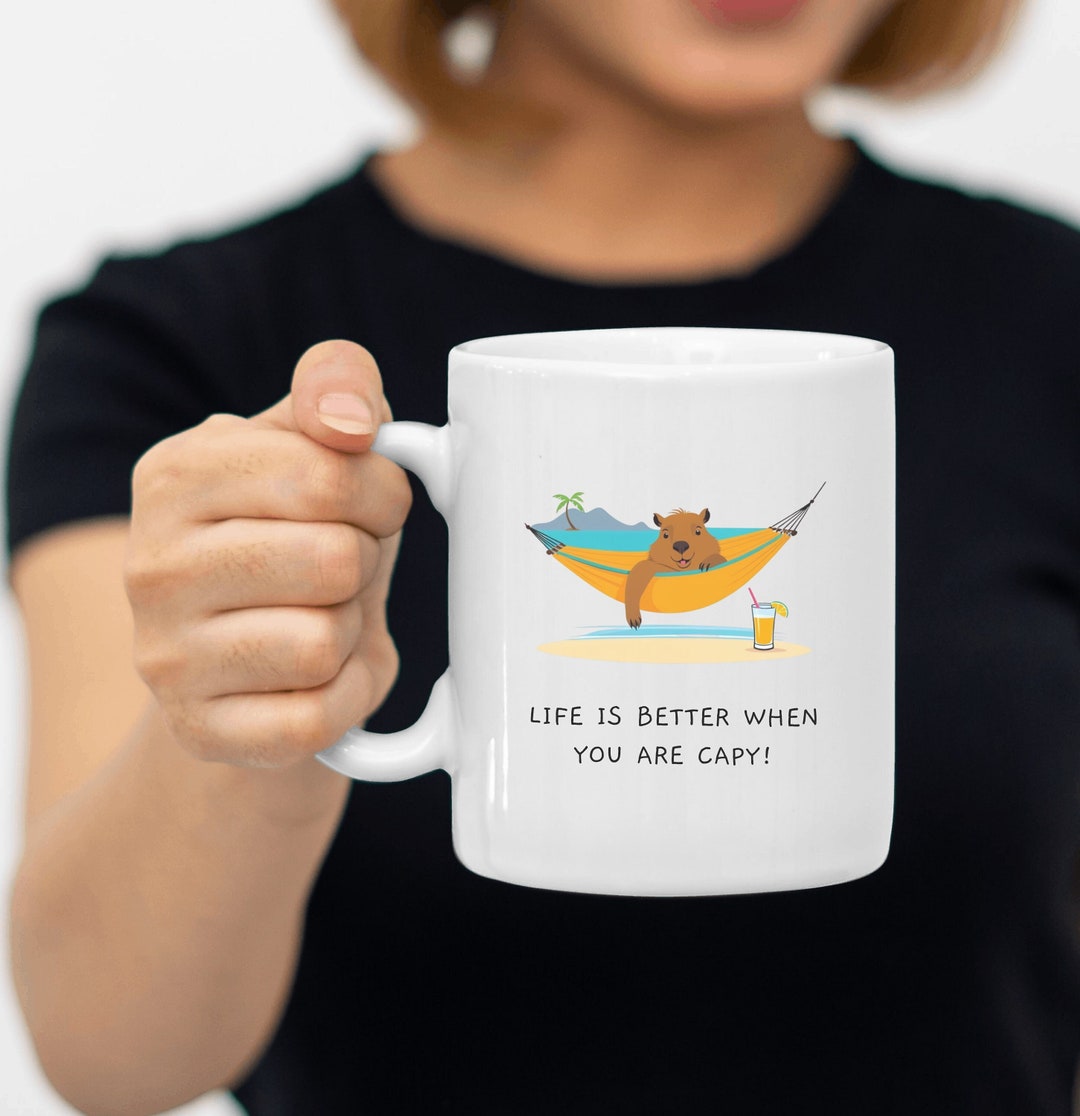 Cute Capybara Vacation Mug Be Capy Coffee Cup Fun and Relaxing Mug Cute ...