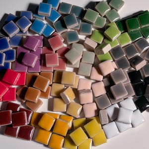 Colorful Square Glazed Ceramic Mosaic Tile, 50g, Small DIY Craft Art ...