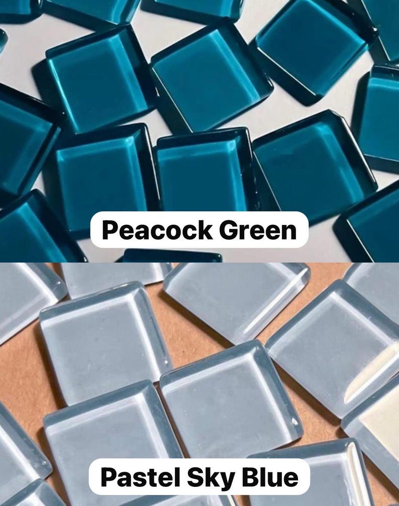 35 Colorful Mix Gloss Crystal Glass Mosaic Tile Squares, 2x2cm, About 1 ...