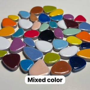 Colorful Pebble Irregular Ceramic Mosaic Tiles, 50g, DIY Craft Art ...