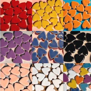 Colorful Heart Ceramic Mosaic Tile 50g, Colorful DIY Craft Art Supplies ...