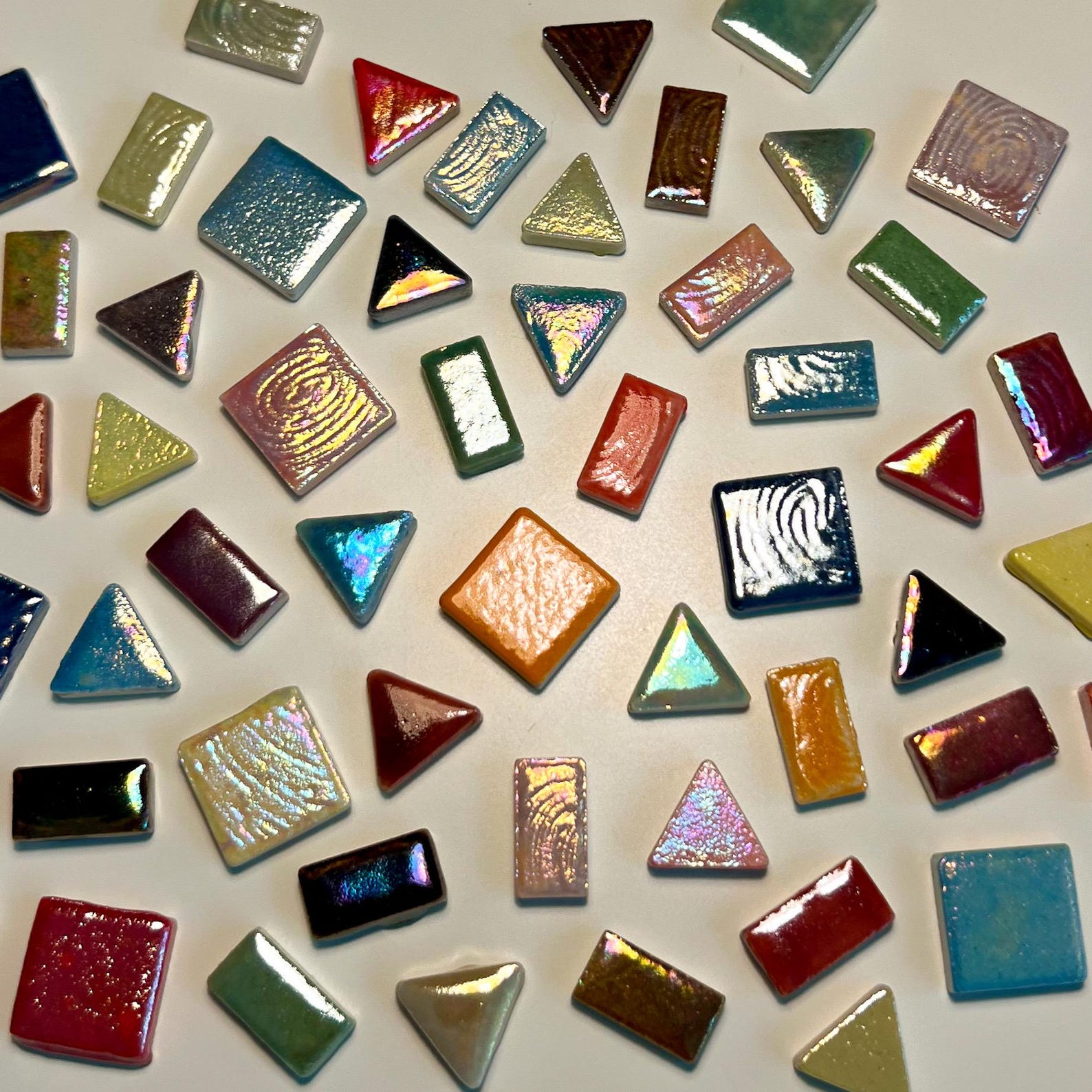 50g Iridescent Color Mix Ceramic Mosaic Tile, DIY Craft Art Supplies ...