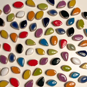 100 Mixed Color Mini Tear Drop Oval Petal Ceramic Mosaic Tile, Tiny ...