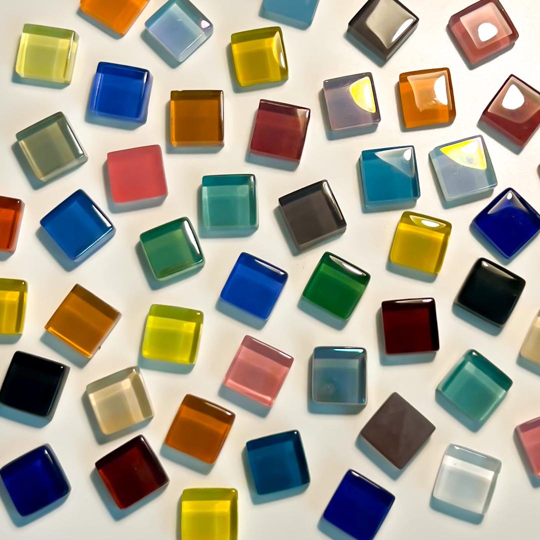 100g Mix Color & Finish, Gloss Matte Sea Glass Mosaic Tile, Tiny DIY ...