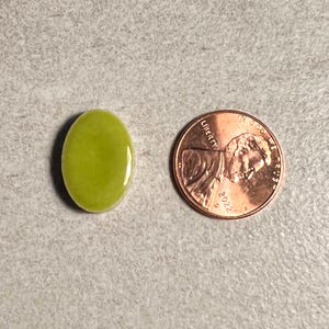 25 Lime Green Oval Glazed Ceramic Mosaic Tile, Small DIY Craft Art ...