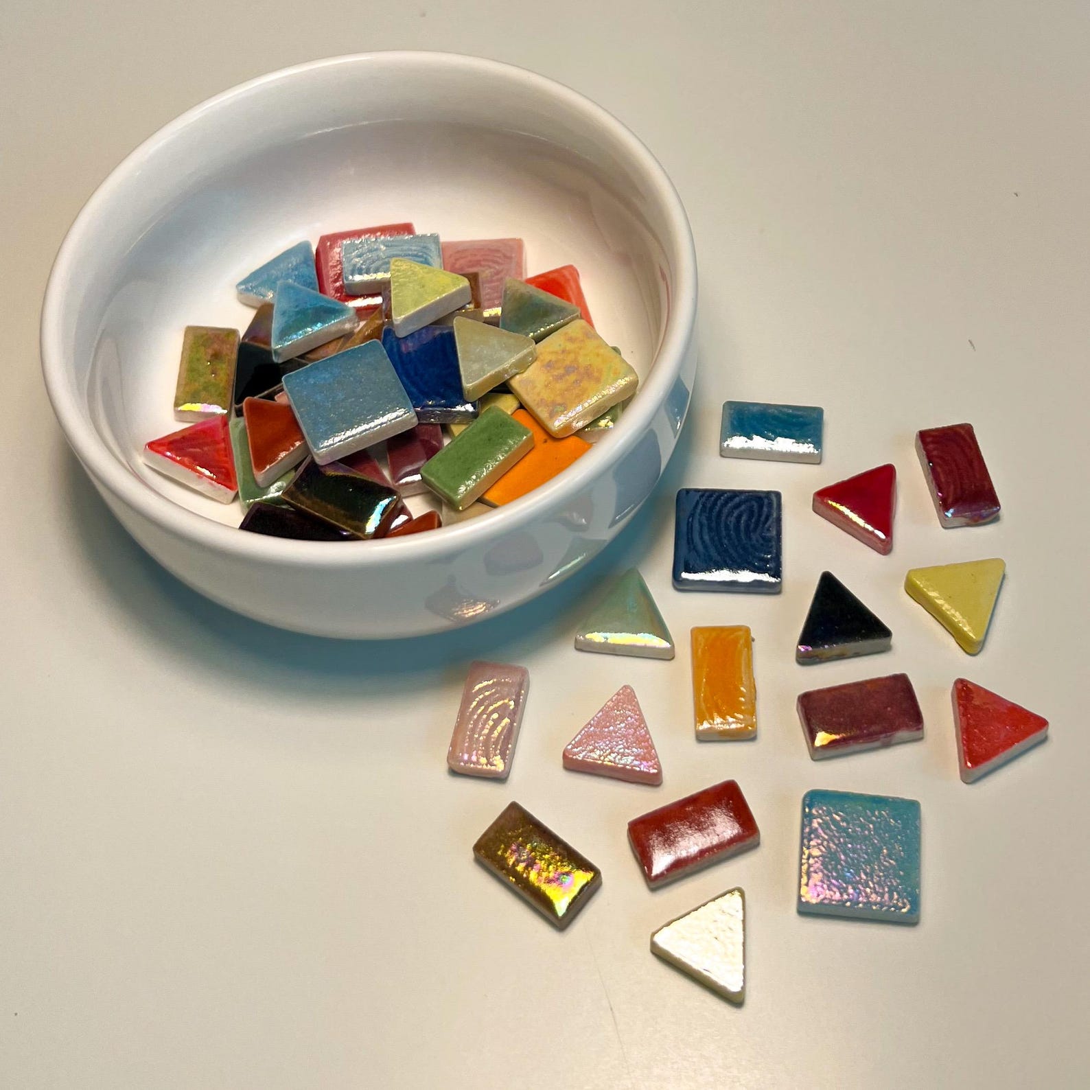 50g Iridescent Color Mix Ceramic Mosaic Tile, DIY Craft Art Supplies ...