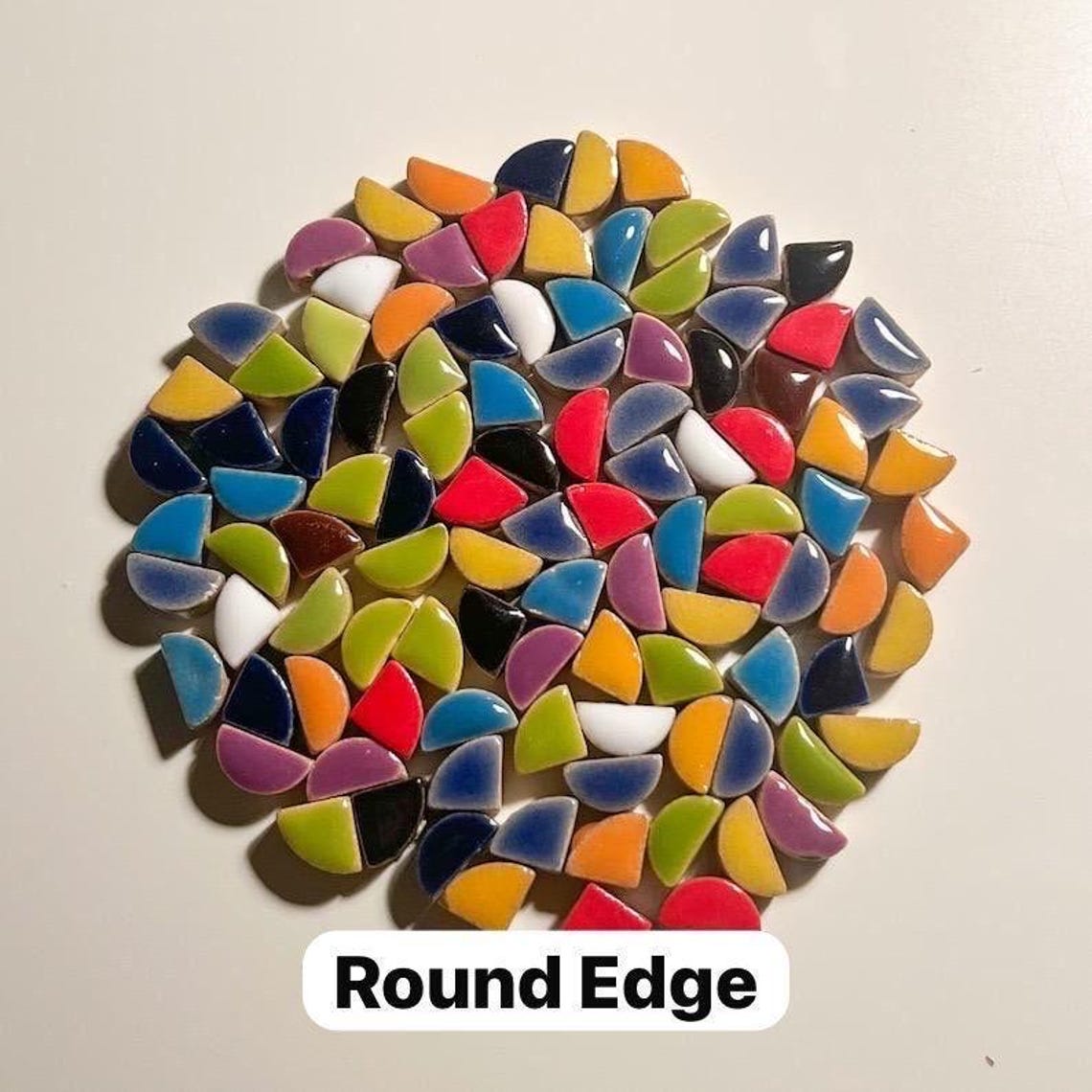100 Mixed Color Mini Random Sharp Edge Ceramic Mosaic Tile, Tiny Bright ...