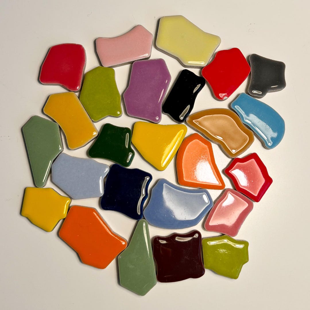 Irregular Mix Color Ceramic Mosaic Tiles, 100g, DIY Craft Art Supplies ...