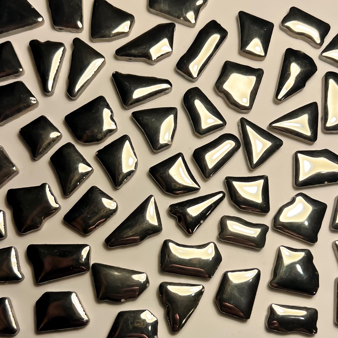 Silver Metallic Ceramic Mosaic Tile, 100g, DIY Craft Art Supplies ...