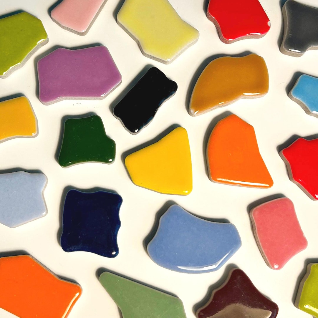 Irregular Mix Color Ceramic Mosaic Tiles, 100g, DIY Craft Art Supplies ...