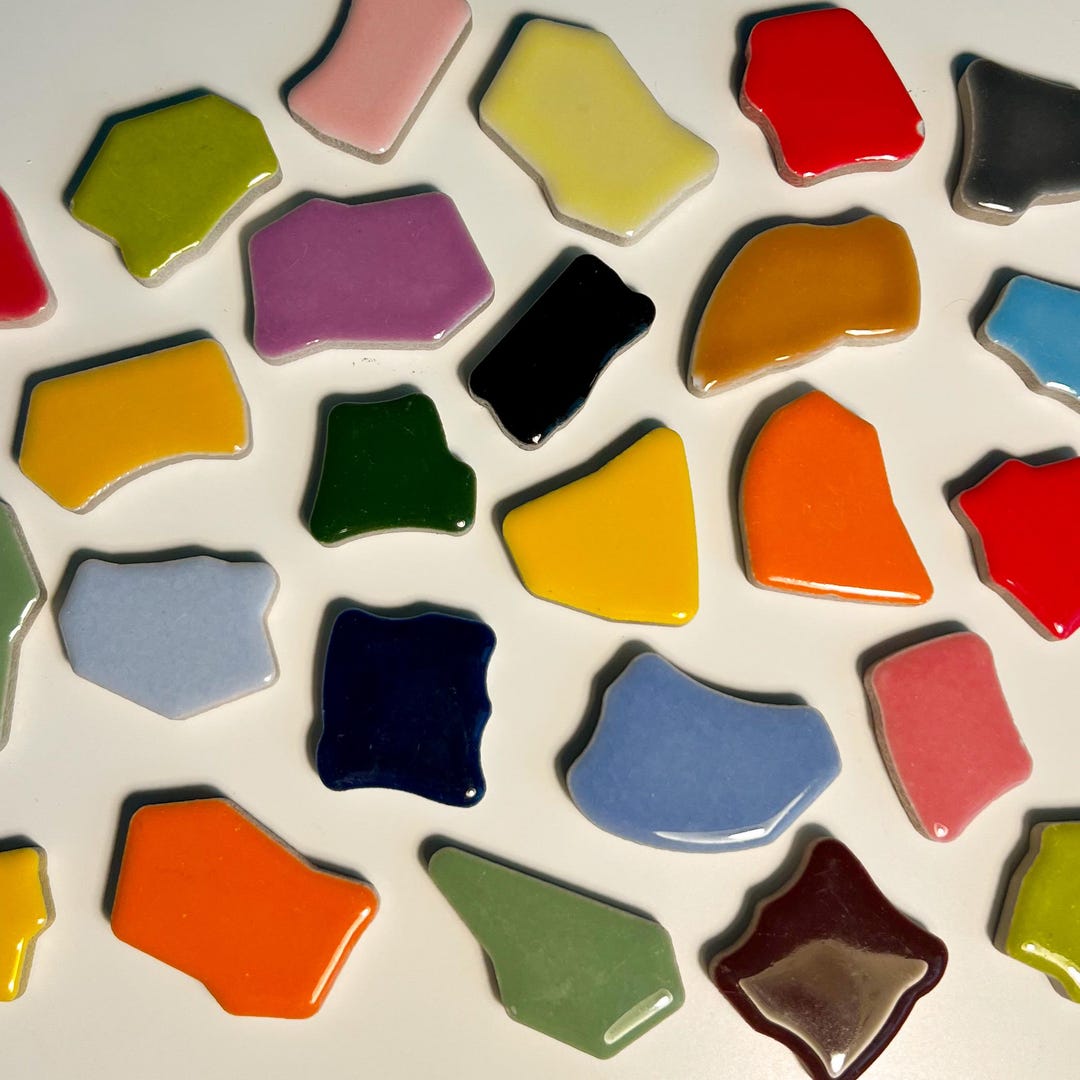 100g Irregular Mix Color Ceramic Mosaic Tiles, DIY Craft Art Supplies ...