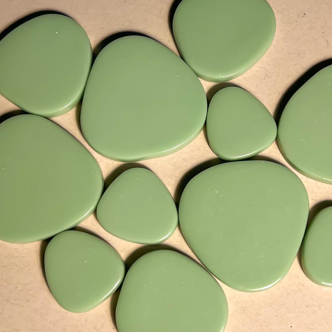 Moss Sage Green Recycled Enamel Glass Mosaic Tile, 100g, DIY Craft Art ...