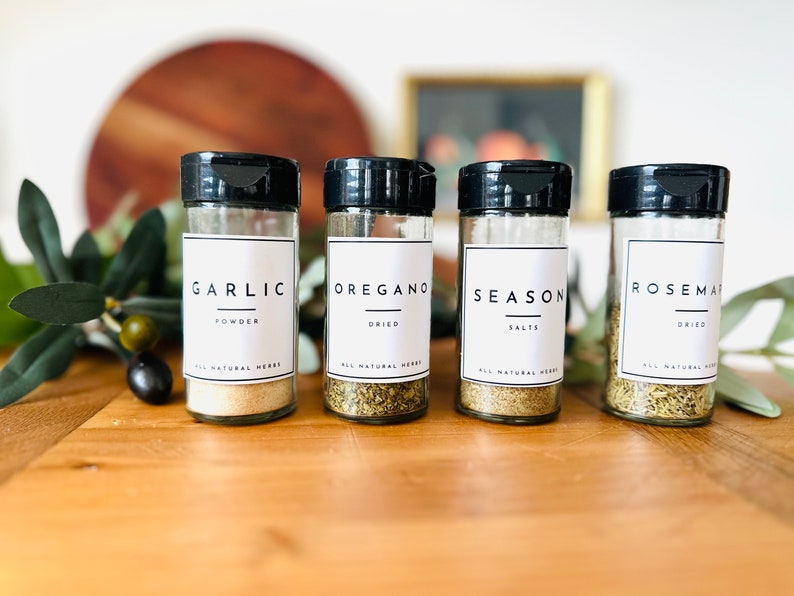 Minimalist Kitchen Labels | Editable Canva Template | Salt Pepper Tag ...