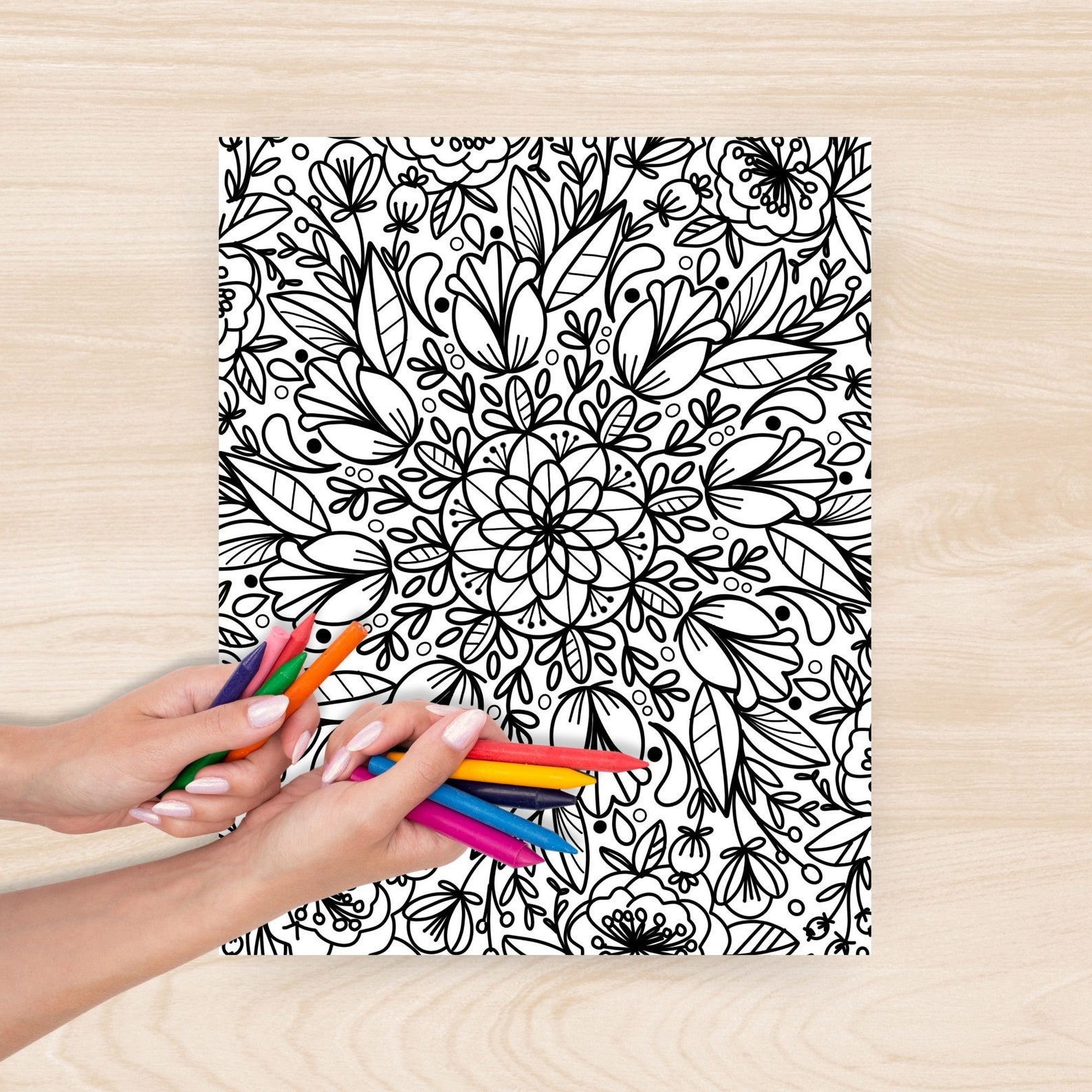 Gratitude Mandala Coloring Pages | Printable Adult Coloring - Etsy