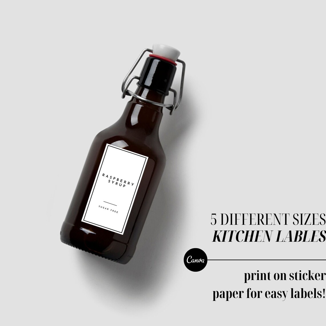 Minimalist Kitchen Labels | Editable Canva Template | Salt Pepper Tag ...