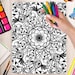 Gratitude Mandala Coloring Pages | Printable Adult Coloring - Etsy