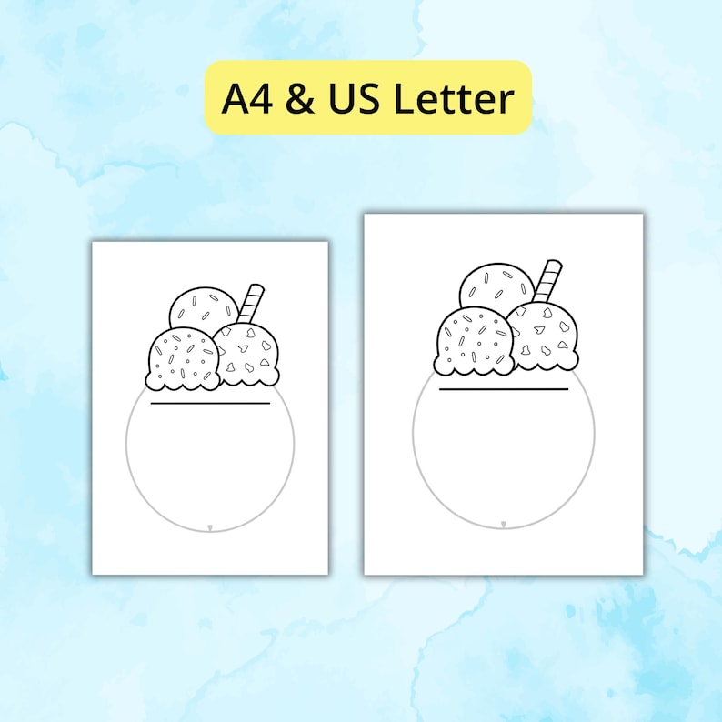 Ice Cream Craft Printable – Summer Kids Activity – Coloring, Cut and ...