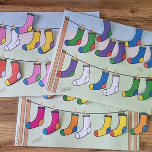 Clothes Line Color Matching Socks, Color Matching, 18 Socks ...