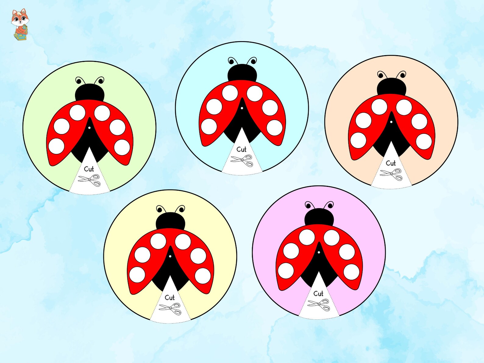 Ladybug Colors and Counting Wheels, Numbers 1 to 6, Match Colors and ...