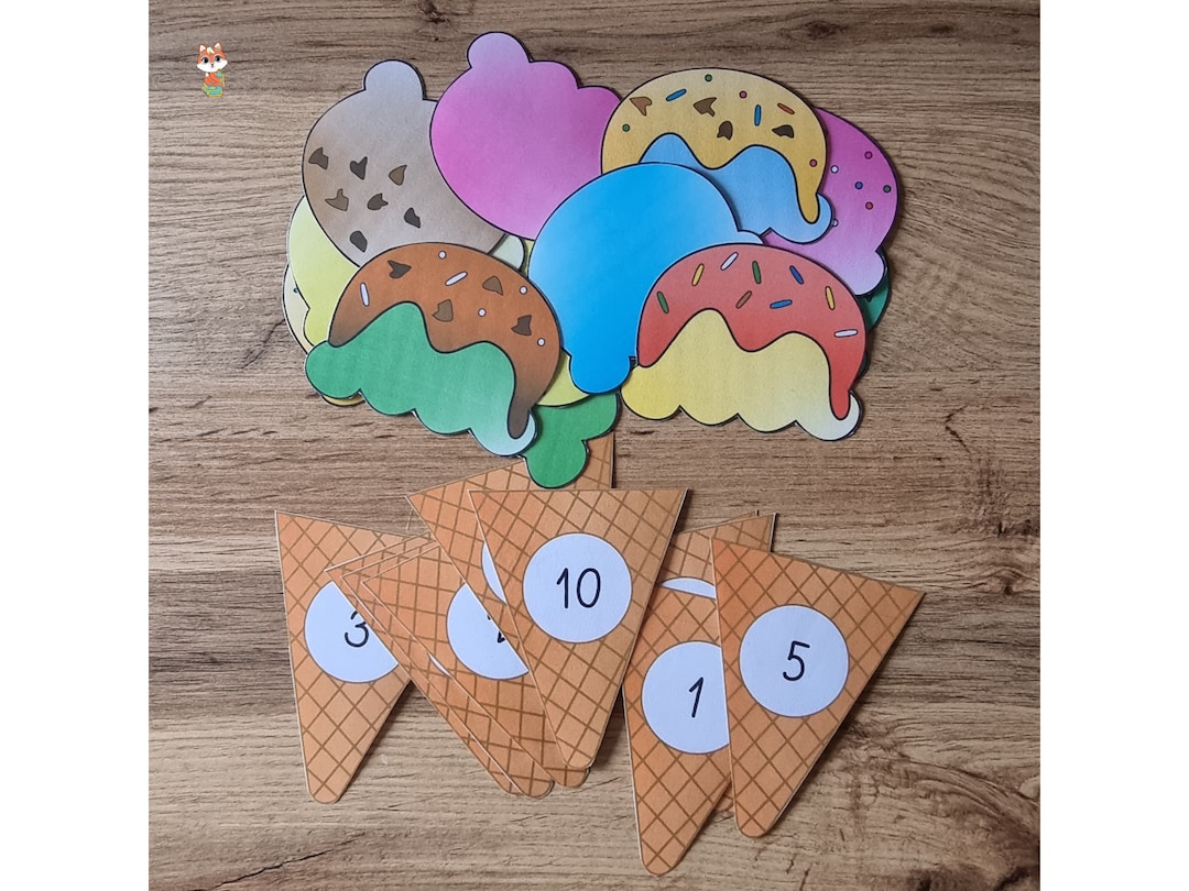Counting and Matching Ice Cream Scoops, Learning to Count, Numbers 1 ...