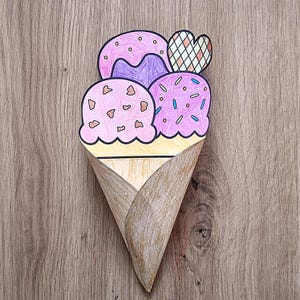 Ice Cream Craft Printable – Summer Kids Activity – Coloring, Cut and ...
