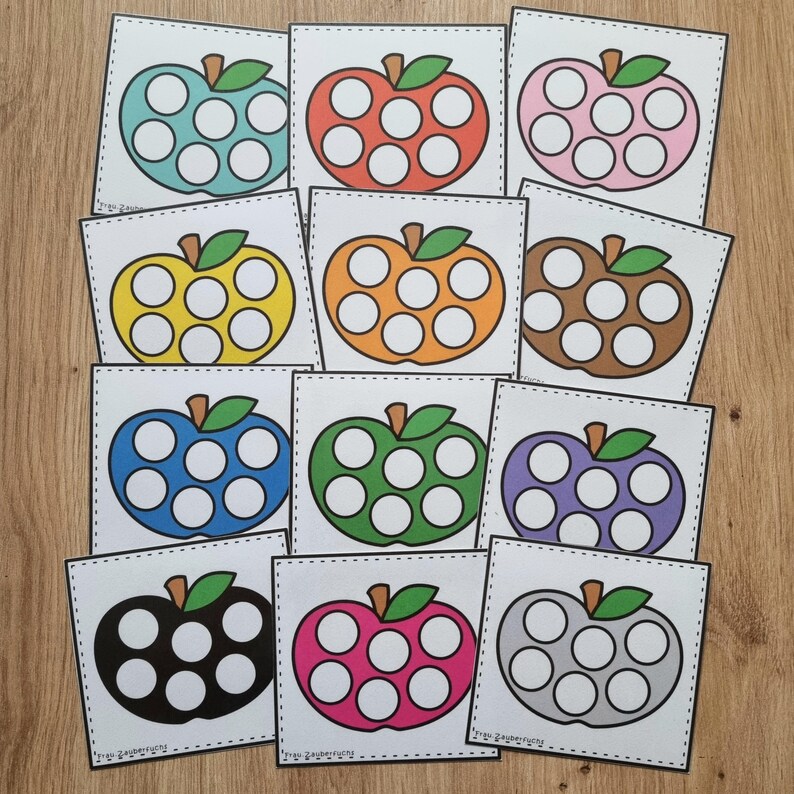 Apples - Fine Motor Skills & Color Matching With Colorful Apples ...