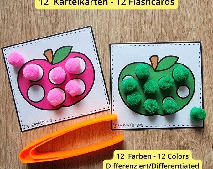 Apples - Fine Motor Skills & Color Matching With Colorful Apples ...