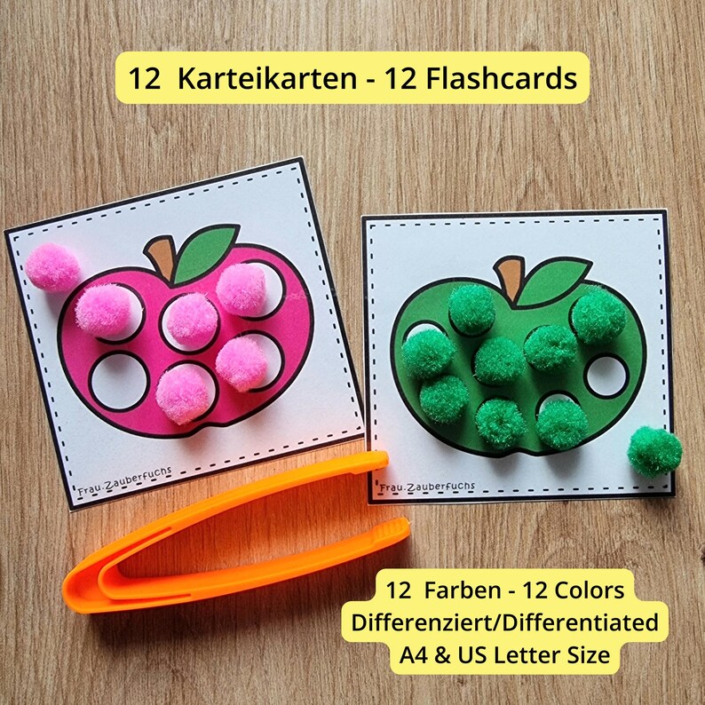 Apples - Fine Motor Skills & Color Matching With Colorful Apples ...