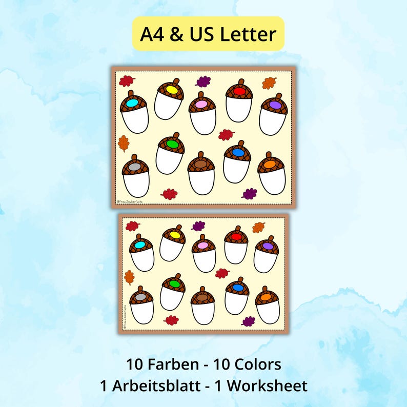 Acorn Color Matching Game | 10 Colors | Homeschooling, Preschool and ...