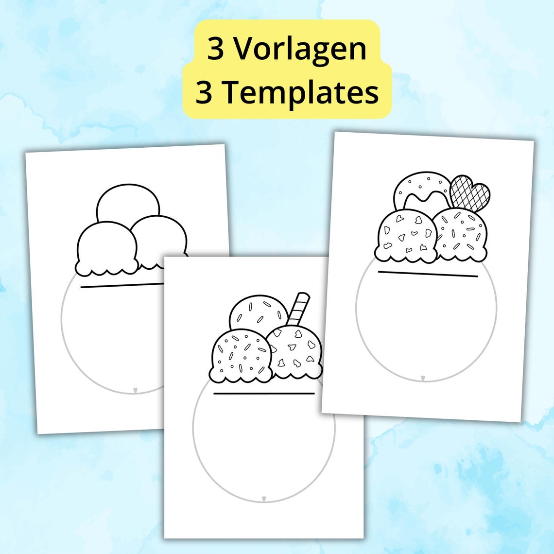 Ice Cream Craft Printable – Summer Kids Activity – Coloring, Cut and ...