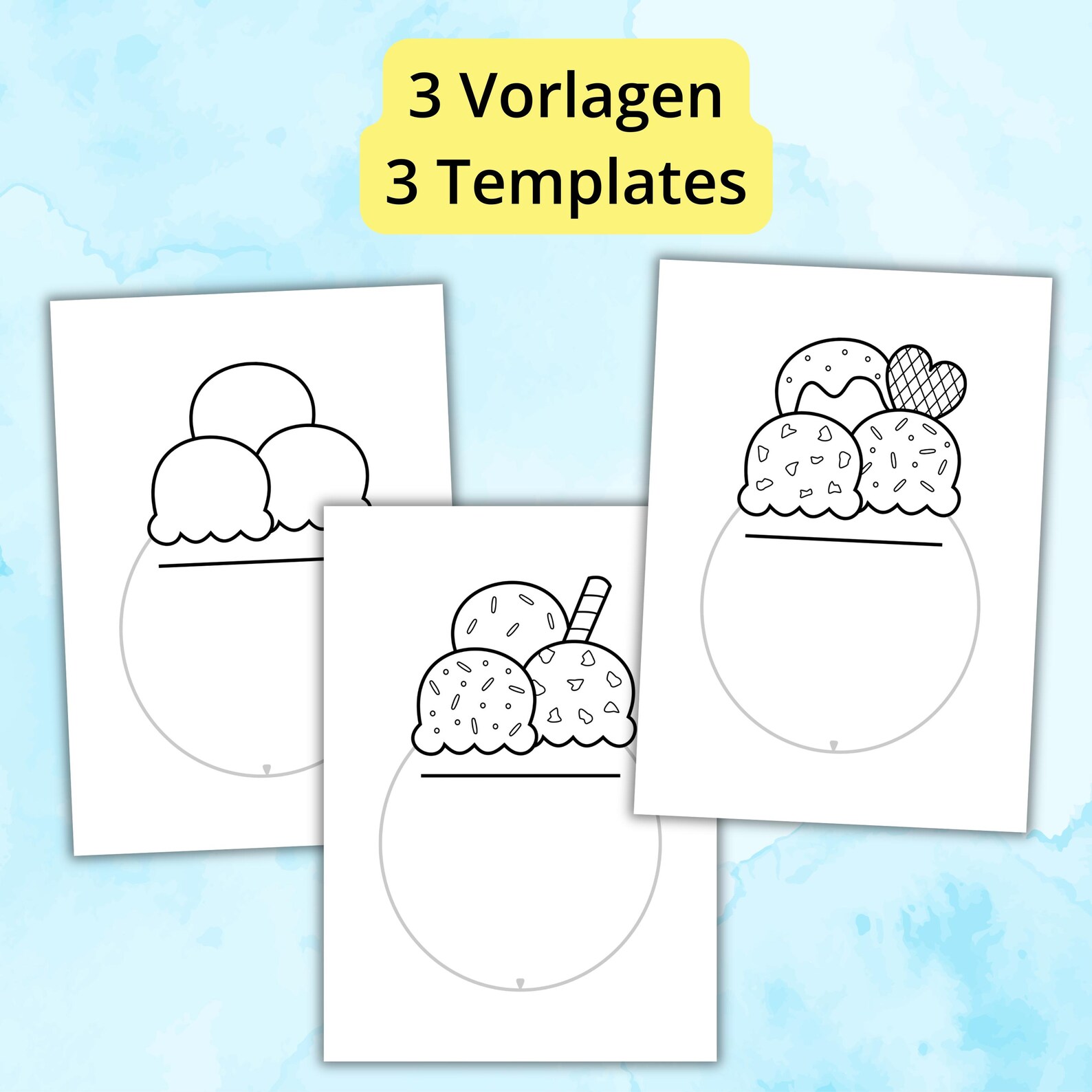 Ice Cream Craft Printable – Summer Kids Activity – Coloring, Cut and ...