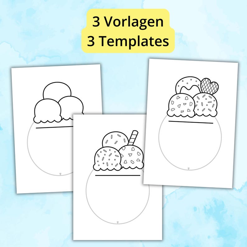 Ice Cream Craft Printable – Summer Kids Activity – Coloring, Cut and ...