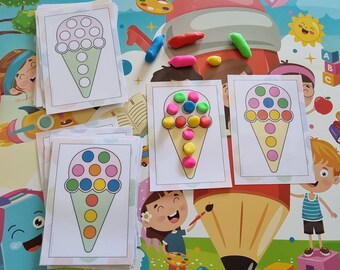 Printable Ice Cream Playdough Mats | Fun Color Recognition & Fine Motor ...