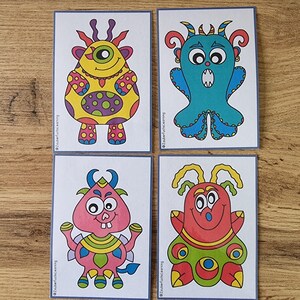 Monster Matching, 12 Monsters, 4 Pieces per Monster, Solution Cards ...