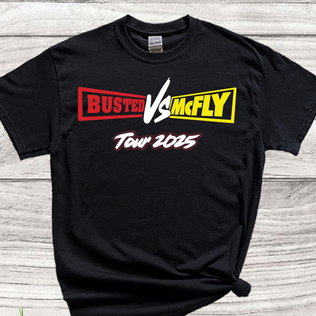 Concert Announced Tshirt, Team Tour 2025 T Shirt, Busted Vs Mcfly Party ...