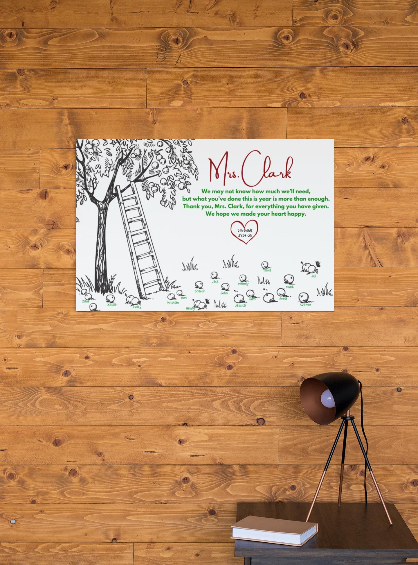 Teacher Appreciation Gift, Giving Tree, Personalized, Class Gift, Matte ...