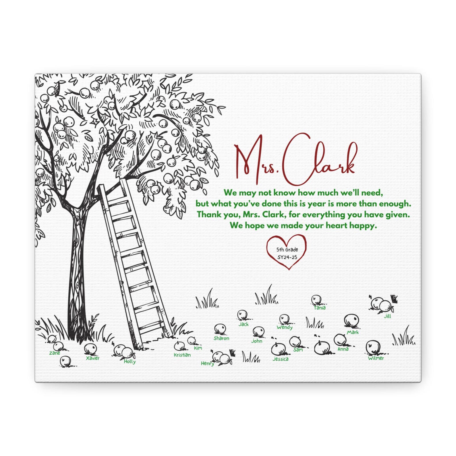 Teacher Appreciation Gift, Giving Tree, Personalized, Class Gift, Matte ...