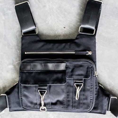 Duo Tech Unisex Chest Rig in Black Canvas | Etsy