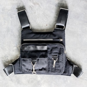 Duo Tech Unisex Chest Rig in Black Canvas - Etsy