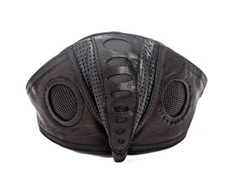 METRIC MERCENARY Black Leather Face Mask | Etsy