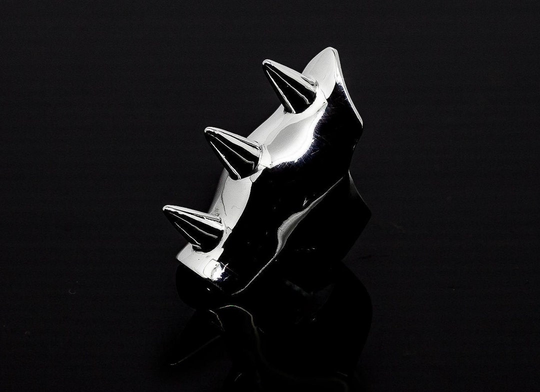 Shield Spike Silver Ring - Etsy
